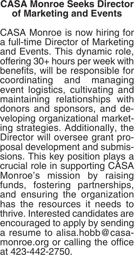 Director of Marketing and Events, Casa Monroe